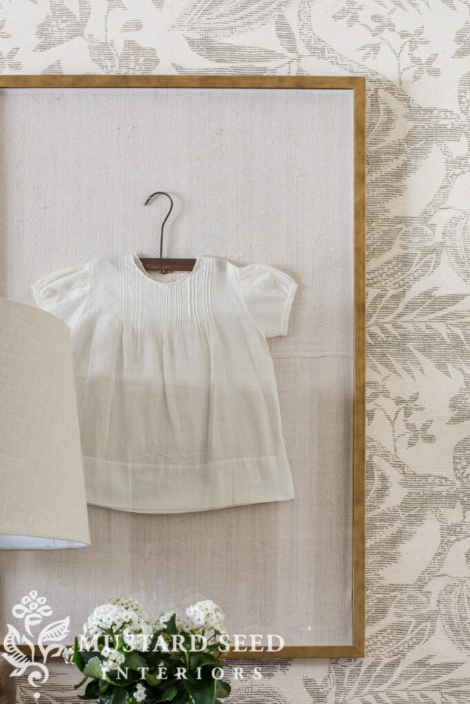 how to frame a baby dress | Miss Mustard Seed