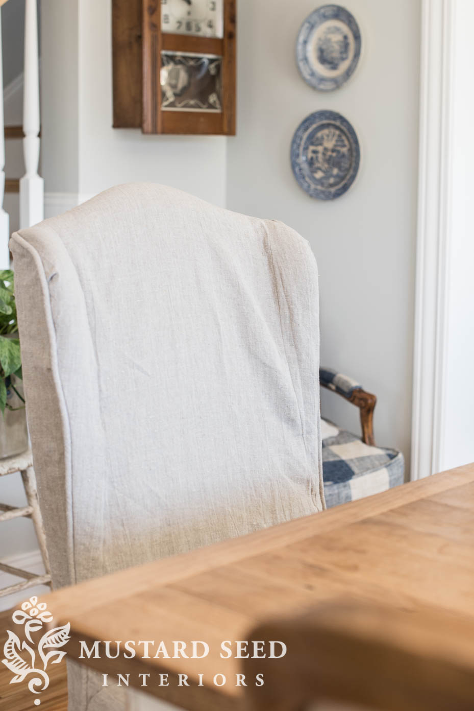 parsons chair linen slipcover reveal | Miss Mustard Seed