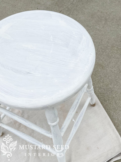 furniture makeover | painting an old stool | Miss Mustard Seed