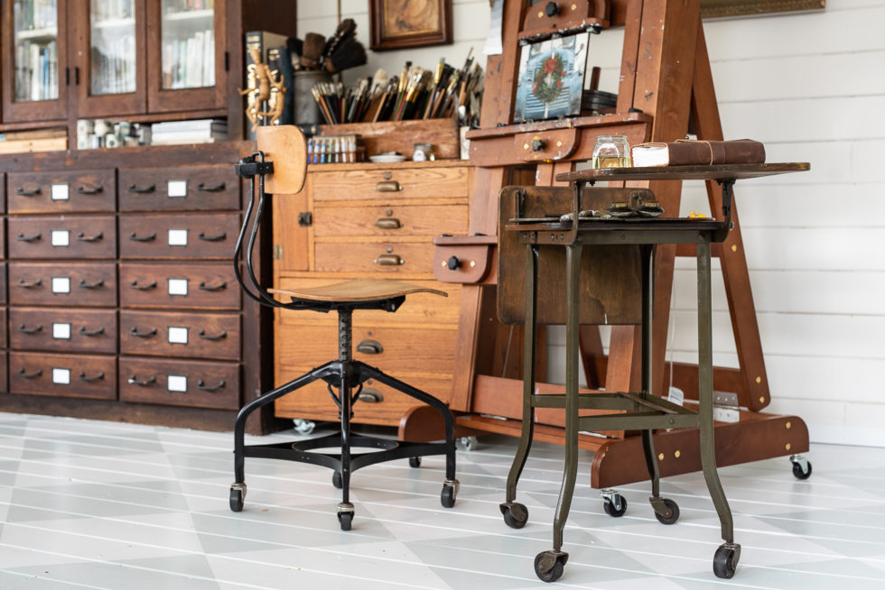 a new use for an antique typewriter table | Miss Mustard Seed