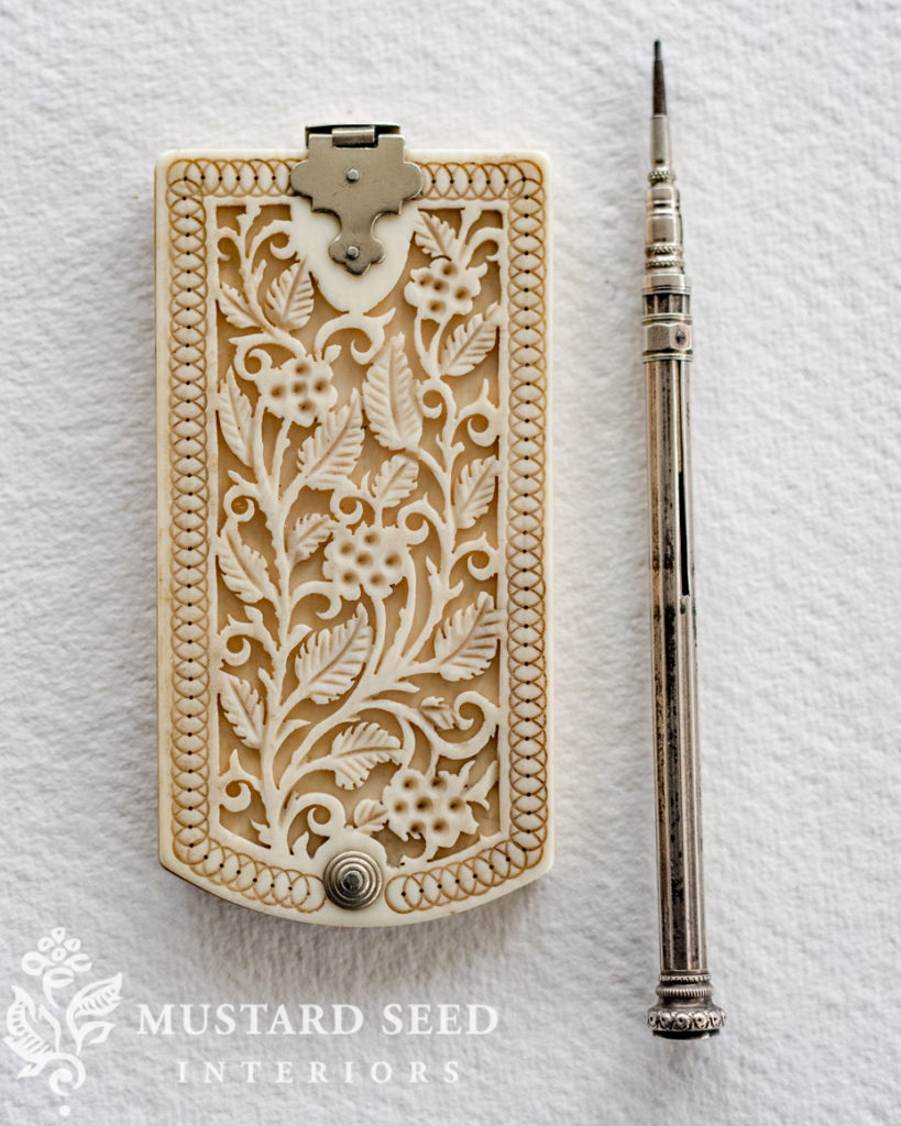antique ivory/bone notebook | Miss Mustard Seed