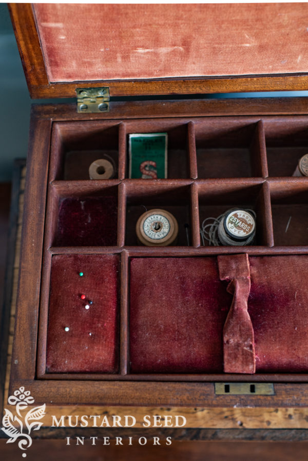 antique sewing box & birds-eye maple writing slope | Miss Mustard Seed