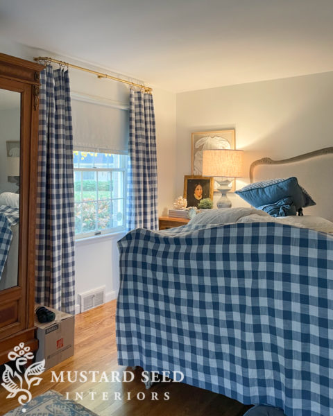 blue & white checked curtains | Miss Mustard Seed