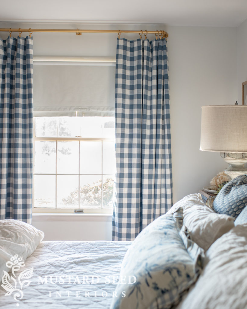 blue & white checked curtains | Miss Mustard Seed