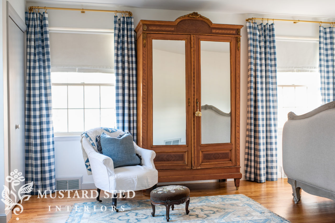 blue & white checked curtains | Miss Mustard Seed