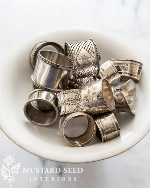 polishing silver napkin rings | Miss Mustard Seed