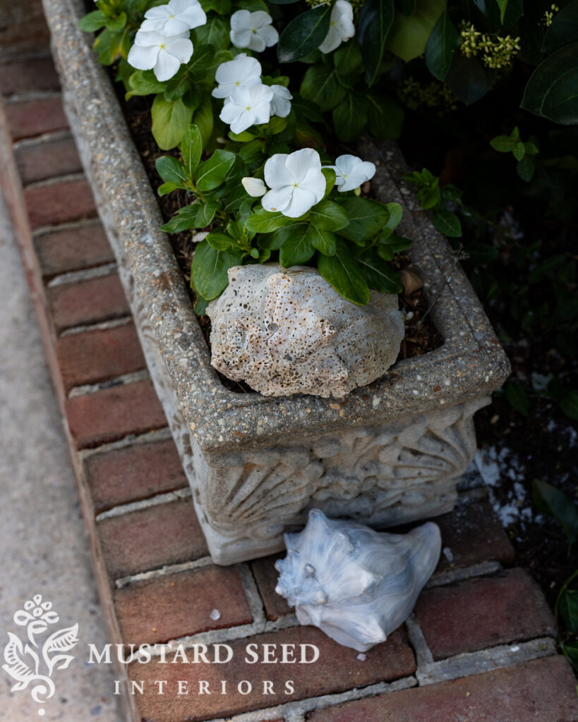 decorating with shells in the garden | Miss Mustard Seed