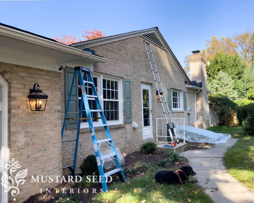 1970 home renovation | painting the "garage side" of the house | Miss ...
