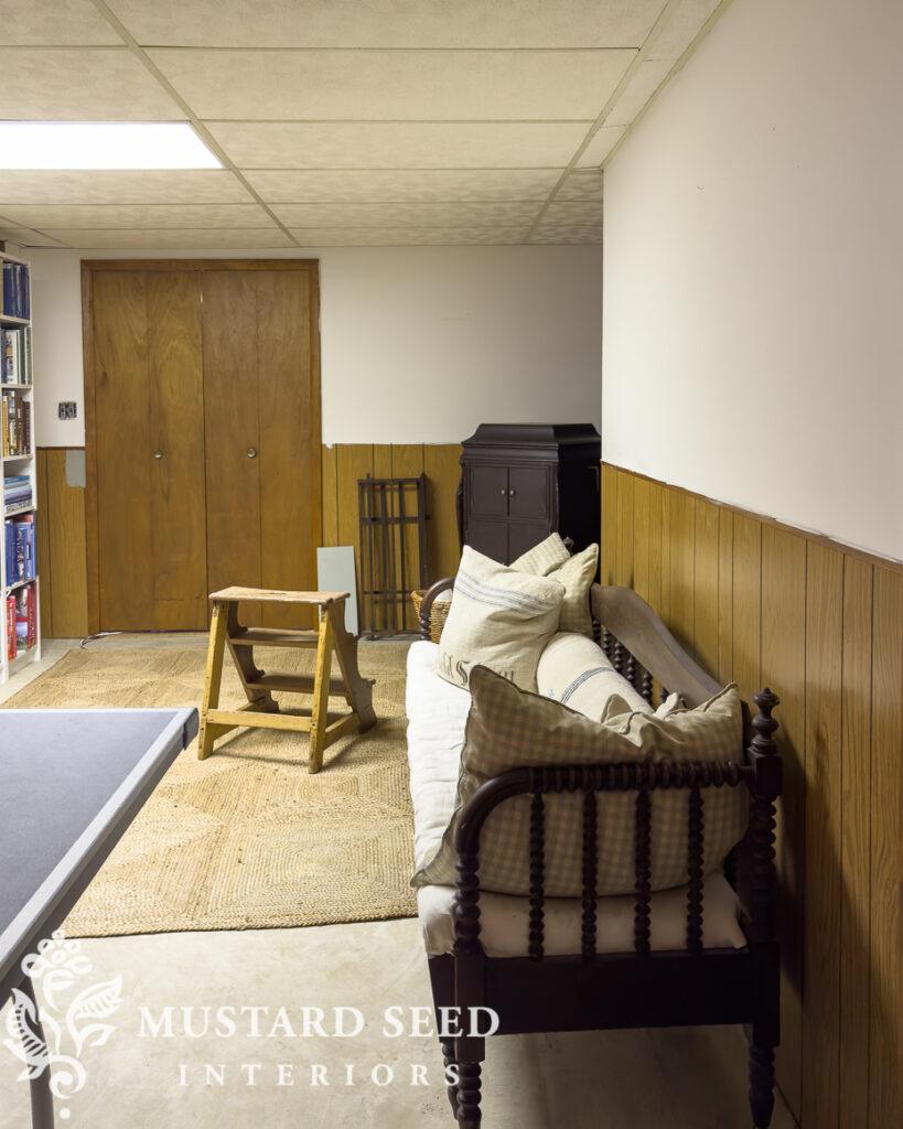 painting wallpaper | 1970s basement makeover | Miss Mustard Seed