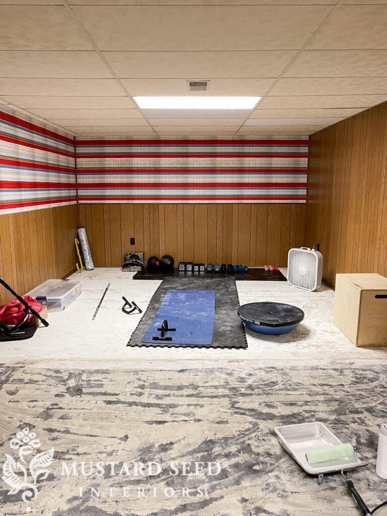 painting wallpaper | 1970s basement makeover | Miss Mustard Seed