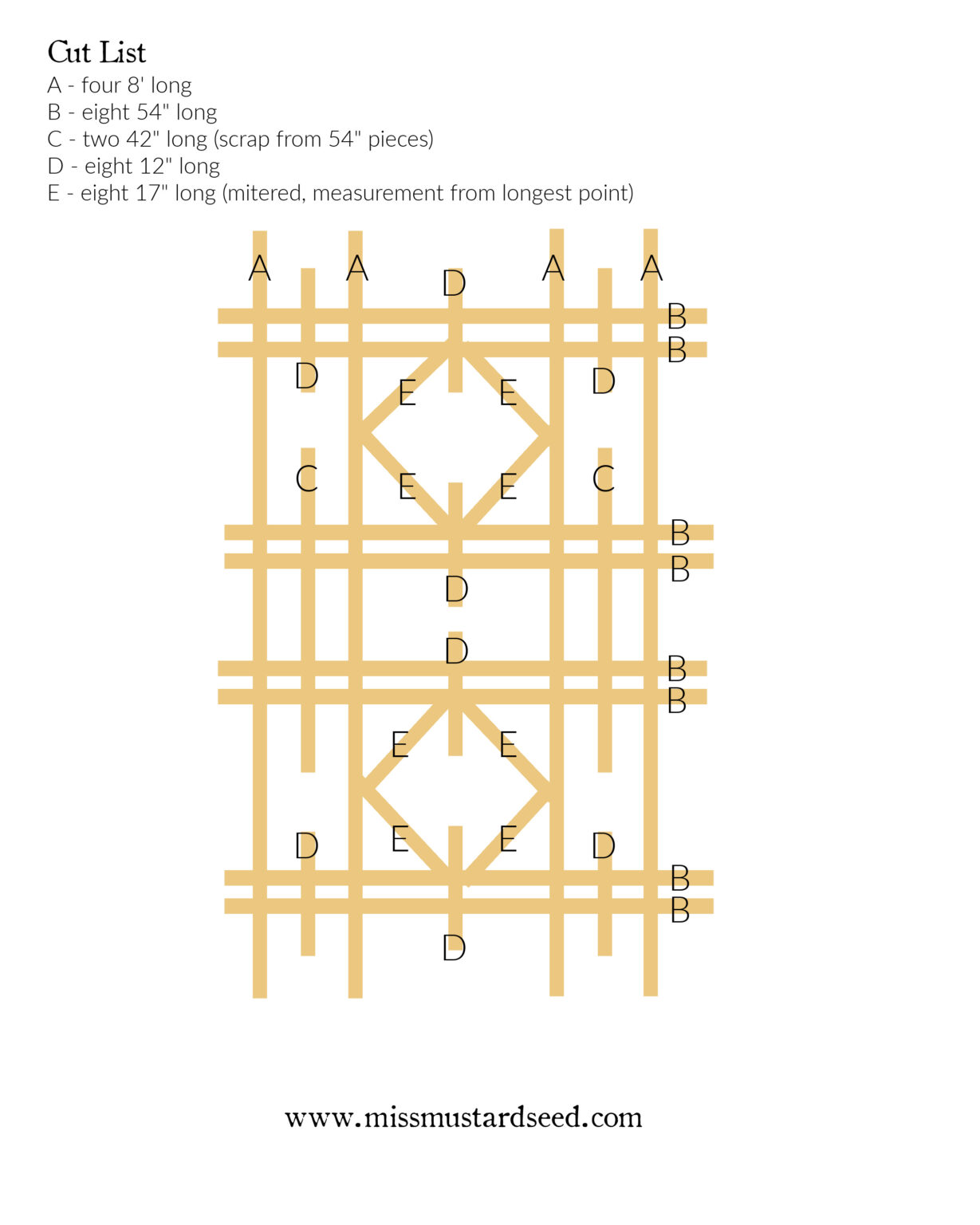 large vintage-style garden trellis tutorial & free plans | Miss Mustard ...