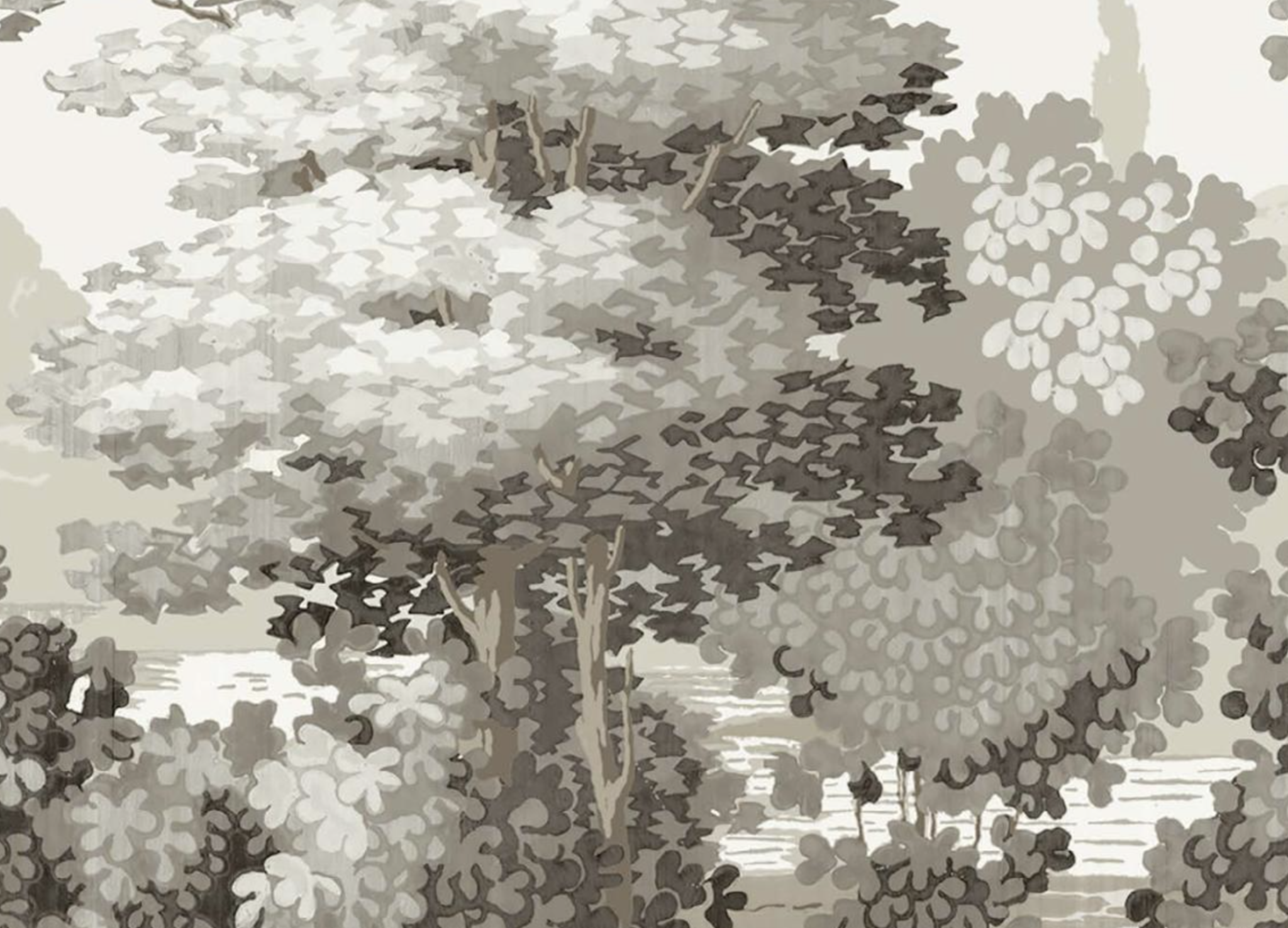 woodblock scenic wallpaper | Miss Mustard Seed